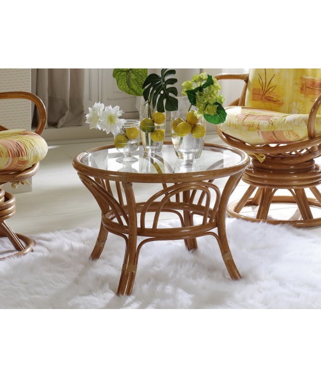 Table basse Bolonia en rotin. Haut de gamme. Fabrication artisanale