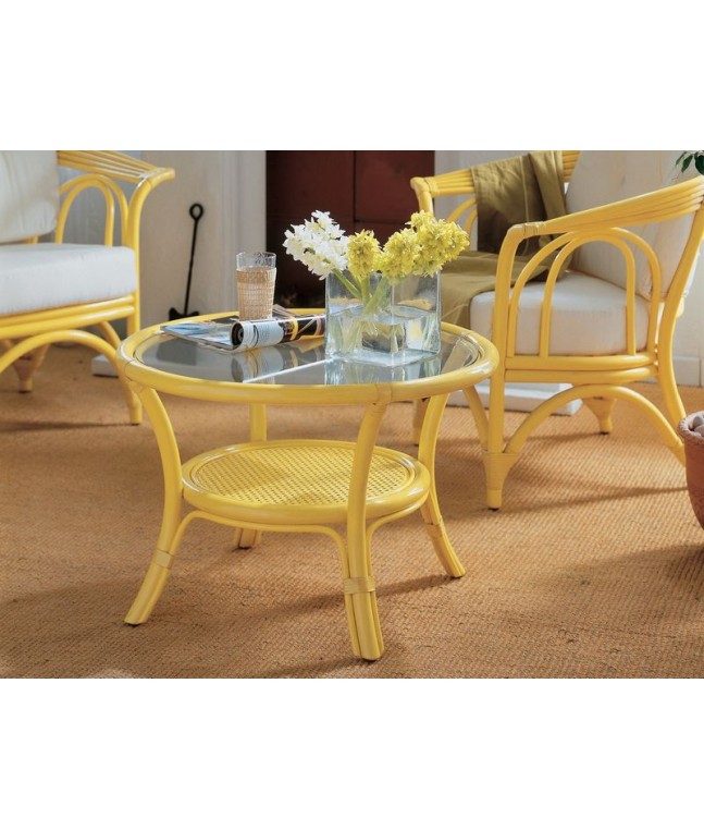 Table basse Bolonia 2 en rotin. Haut de gamme. Fabrication artisanale