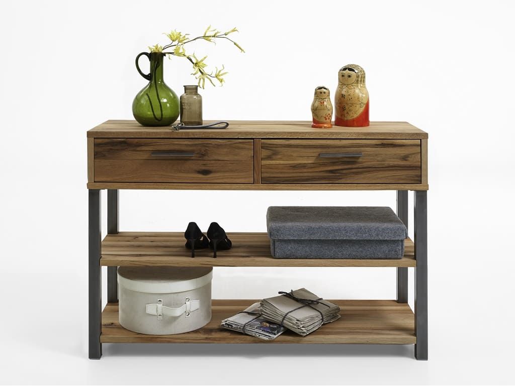 Console Hugo en chêne massif haut de gamme, meuble d'entrée. Lotuséa