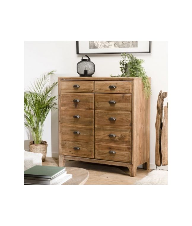 Buffet 2 tiroirs, 2 portes Harmony en bois de pin recyclé | Lotuséa
