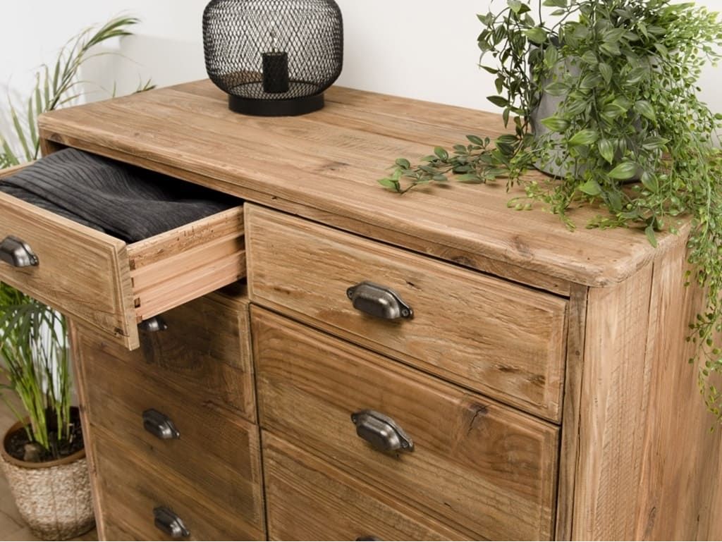 Buffet 2 tiroirs, 2 portes Harmony en bois de pin recyclé | Lotuséa