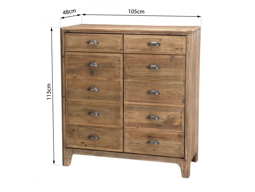 Buffet 2 tiroirs, 2 portes Harmony en bois de pin recyclé | Lotuséa