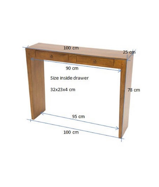Console Ranong9 en hévéa massif de qualité. Meuble en bois massif pour ...