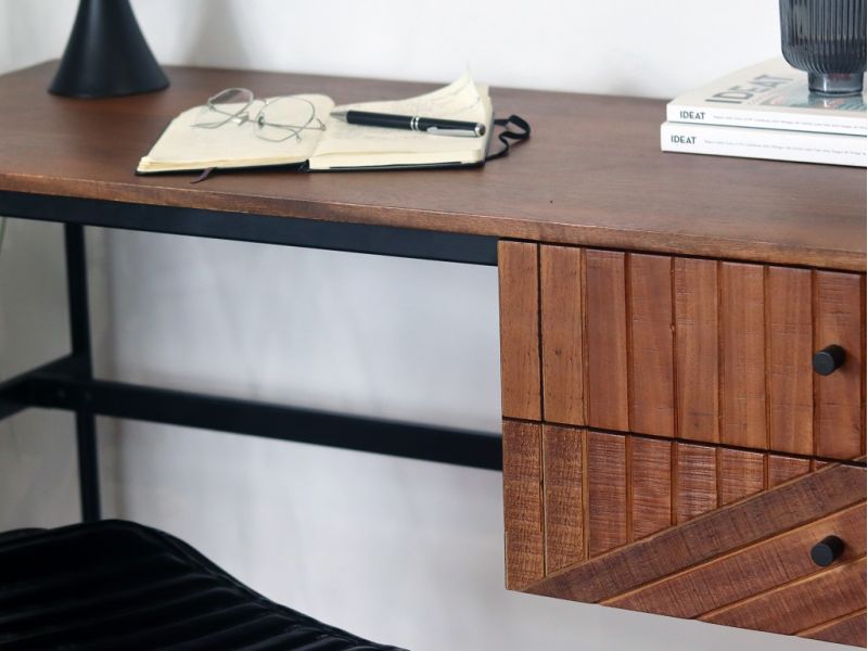 Bureau en bois massif recyclé de très belle qualité | Lotuséa