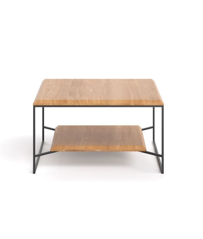 Table basse Québec en Chêne Massif haut de gamme et métal - Lotuséa