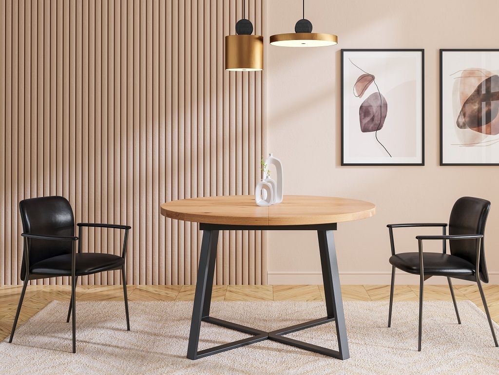 Table de repas ronde Rimouski en Chêne Massif | Lotuséa