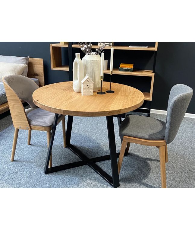 Table de repas ronde Rimouski en Chêne Massif | Lotuséa