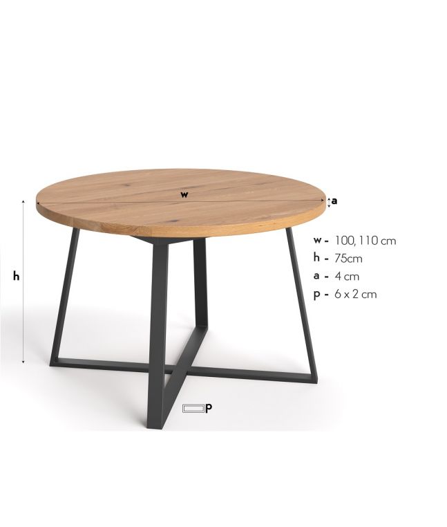 Table de repas ronde Rimouski en Chêne Massif | Lotuséa
