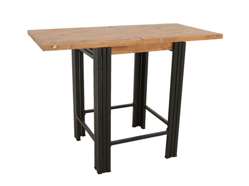 Table bar en bois recylcé 100 % hévéa Industry2. Meuble pour la salle à ...