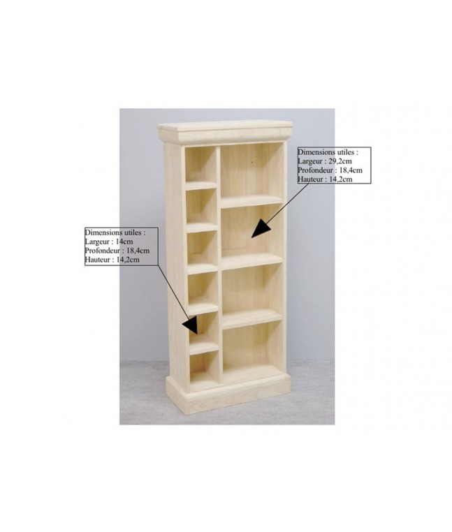 Range CD DVD Ranong en hévéa massif. Meuble en bois massif pour le ...