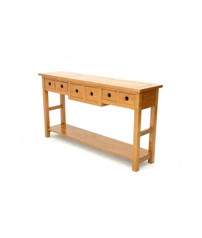 Console Campagne2 en hévéa massif. Meuble bois massif pour le salon ...