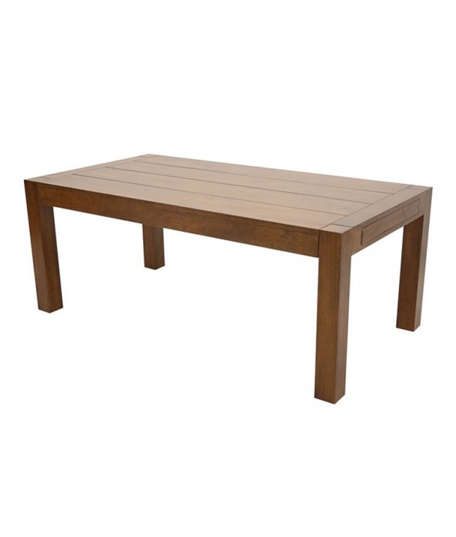 Table à manger Tiga avec allonges rectangulaire en hévéa massif - Table ...