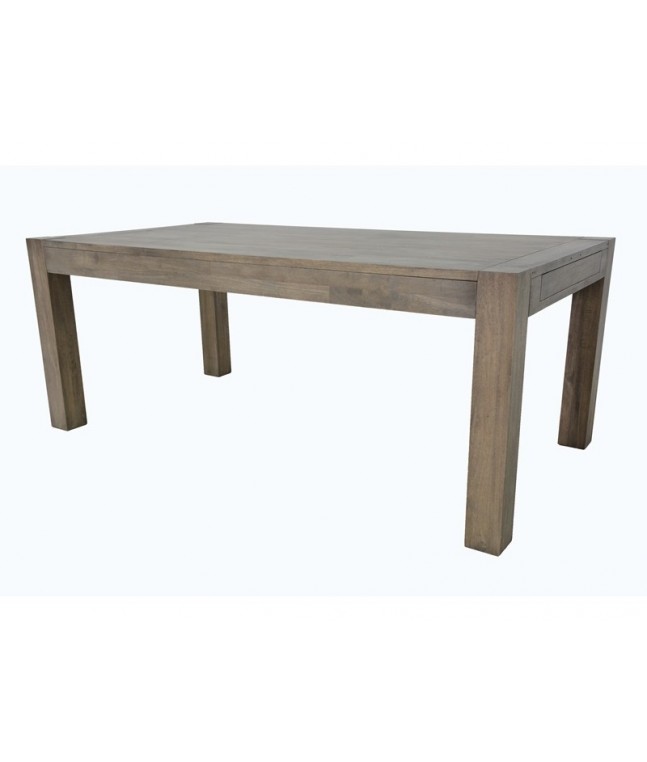 Table à manger Tiga avec allonges rectangulaire en hévéa massif - Table ...