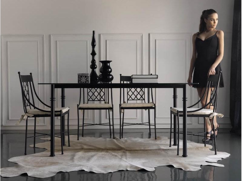 Table en fer forgé de salle à manger - Lotusea